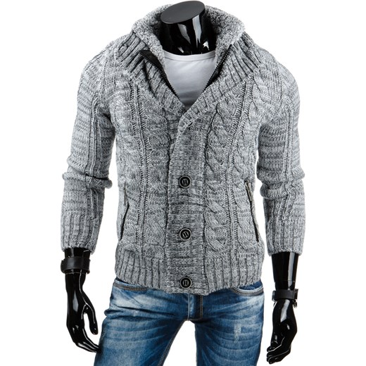 Sweter męski szary (wx0703) dstreet dzianina w Domodi