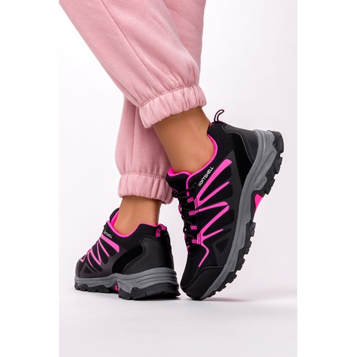 Czarne buty trekkingowe sznurowane softshell Casu B2111-5 Casu.pl