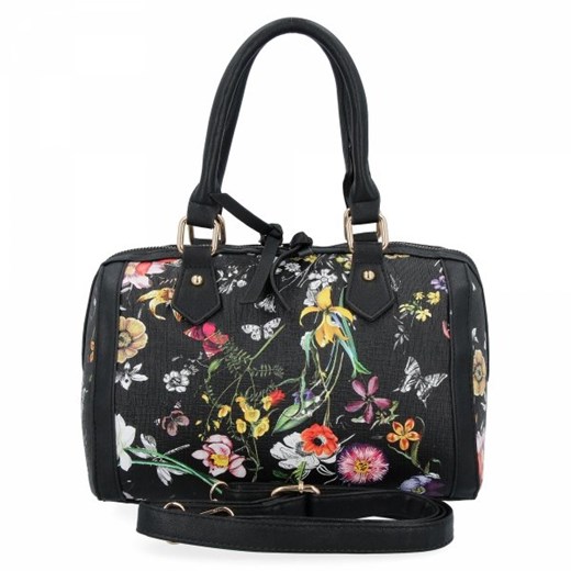 Torebka Damska Kuferek w Kwiaty firmy Herisson 1852A655 Czarna (kolory) PaniTorbalska