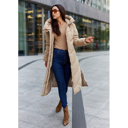 Josephine Long Kurtka Puch Premium Kolor Cappuccino Ligari