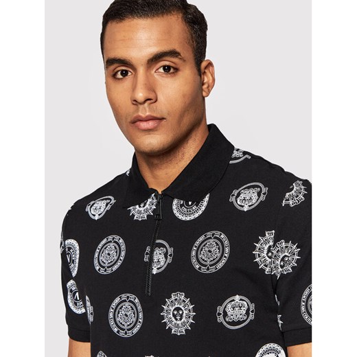 Polo Print Coin 72GAG626 Czarny Regular Fit MODIVO