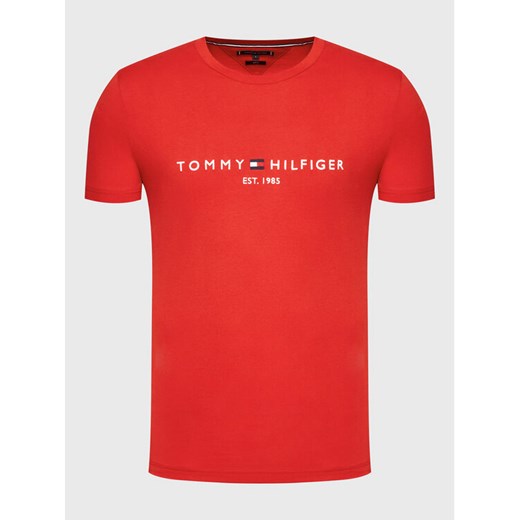 Tommy Hilfiger T Shirt Logo Mw0mw11797 Czerwony Slim Fit Modivo