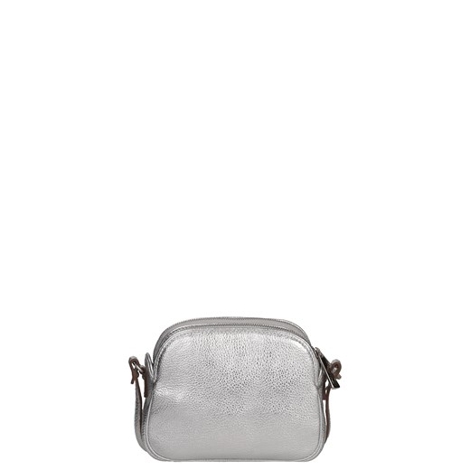 Srebrna torebka skórzana kazar-com szary błyszczące
