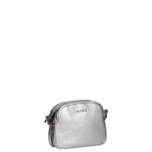Srebrna torebka skórzana kazar-com szary błyszczące