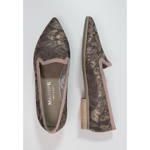 Maripé Półbuty wsuwane granita metallic zalando brazowy koronka