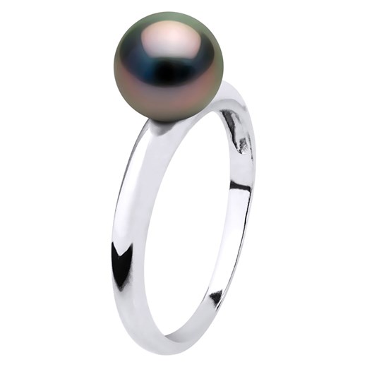 Mitzuko Srebrny pierścionek z perłą w kolorze tahiti Limango Polska