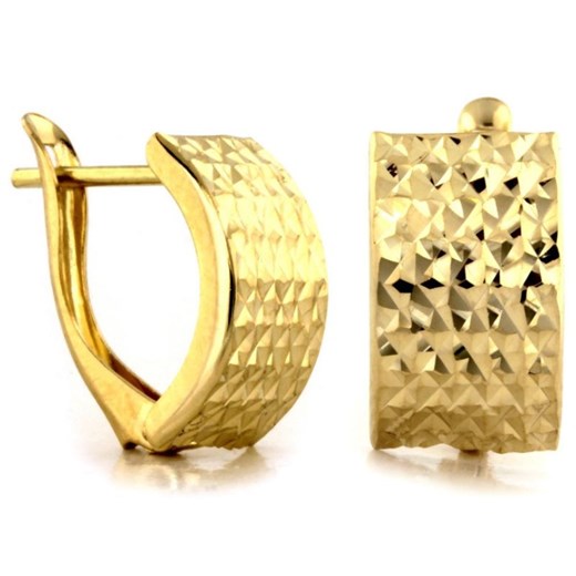 Złote kolczyki 585 ELEGANCKIE ZDOBIONE 1,74g Lovrin