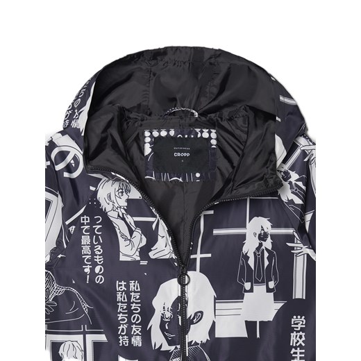 Cropp - Parka z nadrukiem anime Czarny