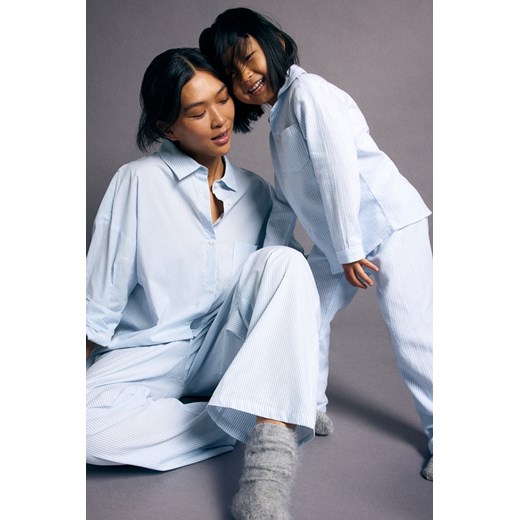 H & M - Piżama z bawełnianej flaneli Niebieski H&M