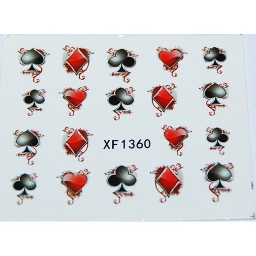 Naklejki Wodne Karciane Karo Kier Pik Trefl Zestaw XF1360 szary Beauty ...