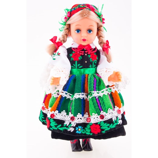 Lalka ludowa - łowicki strój regionalny 40 cm folkstar-pl zielony ...