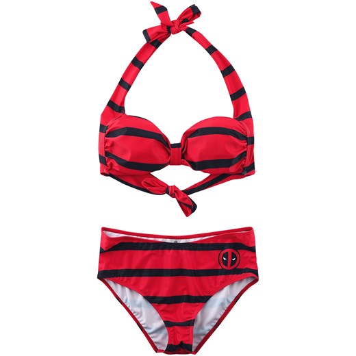 Deadpool - Logo Komplet bikini czarny czerwony